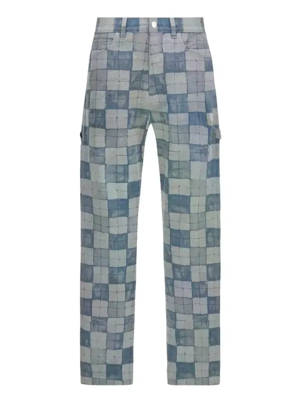 Amiri Check-pattern Carpenter Jeans - Blue