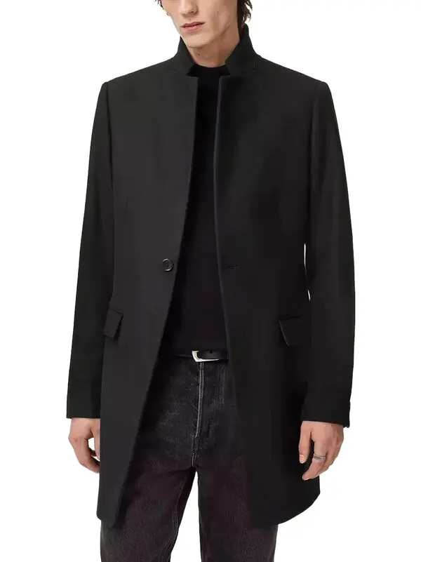 ALLSAINTS Haydon High-neck Single-breasted Coat - Black