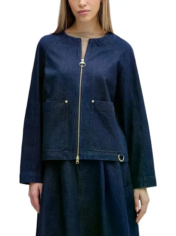 Barbour Saima Zip-up Denim Jacket - Blue