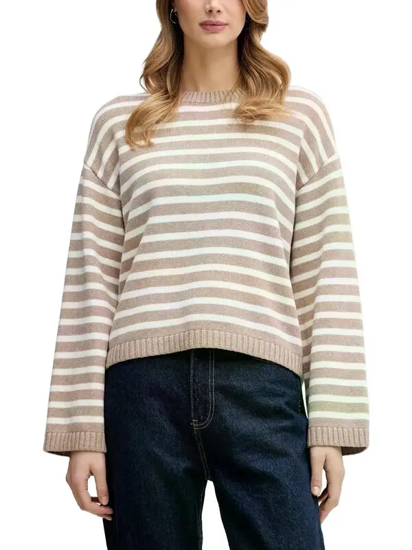 Barbour Rosie Striped Crew Neck Sweater - Brown