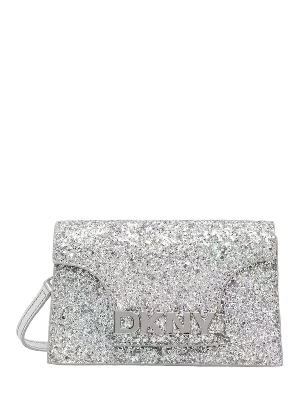 Dkny Logo-plaque Crossbody Bag - Silver