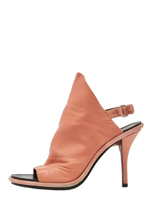 Balenciaga 95mm Leather Slingback Sandals - Orange