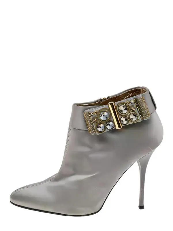 Roberto Cavalli 115mm Embellished Ankle Boots - Grey