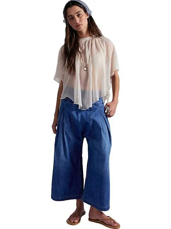 Free People Valencia Denim Harem Pants - Empire