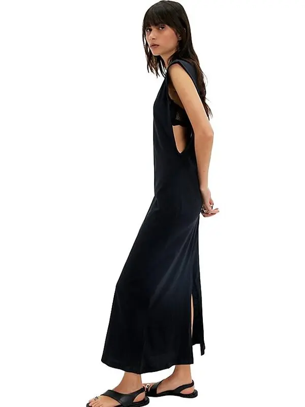 Free People Drift Street Cotton-jersey Maxi Dress - Black
