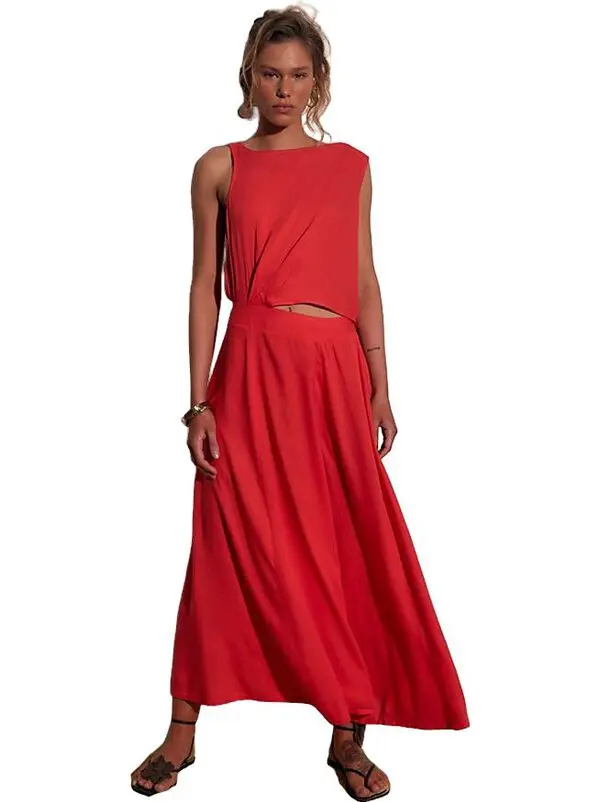 Free People Moonlit Mirage Midi Dress - Miami Beet