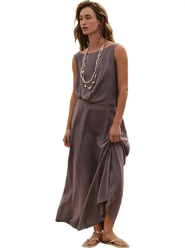 Free People Moonlit Mirage Midi Dress - Satellite Sky