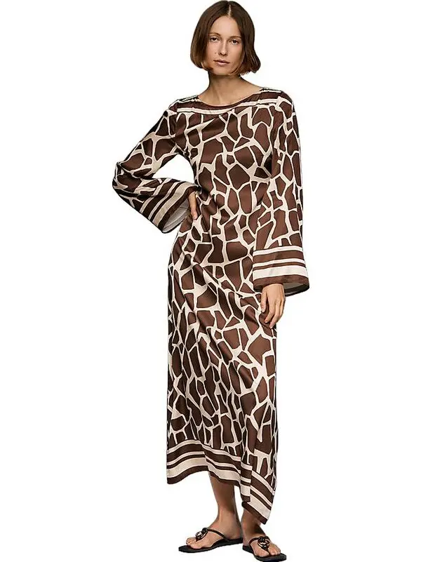 Faithfull The Brand Orso Long-sleeve Boat-neck Maxi Dress - Brown