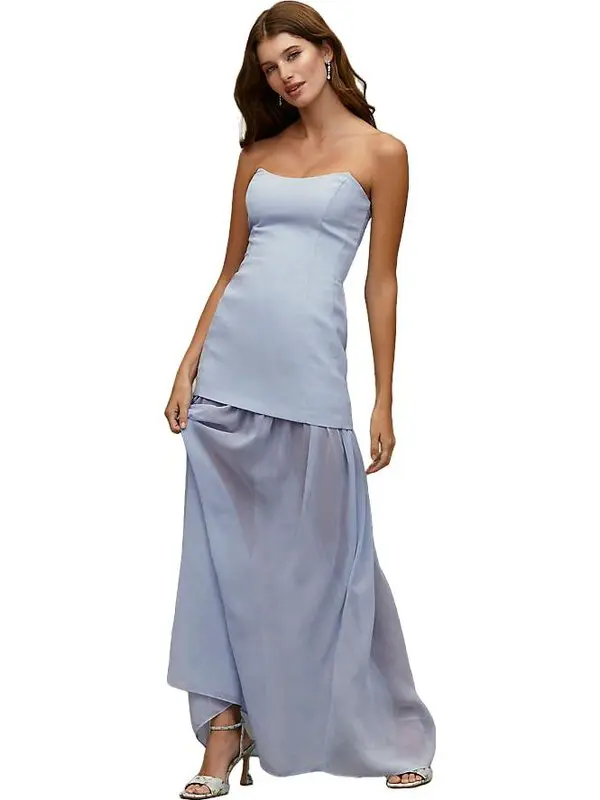 Amanda Uprichard Christy Strapless Maxi Dress - Blue