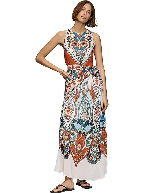 FARM X ANTHROPOLOGIE Farm Rio X Fit-and-flare Maxi Dress - Nirvana Tapestry