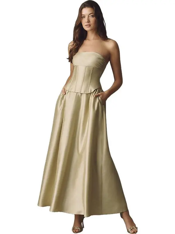 MARE MARE Audrey Fit-and-flare Maxi Dress - Light Green