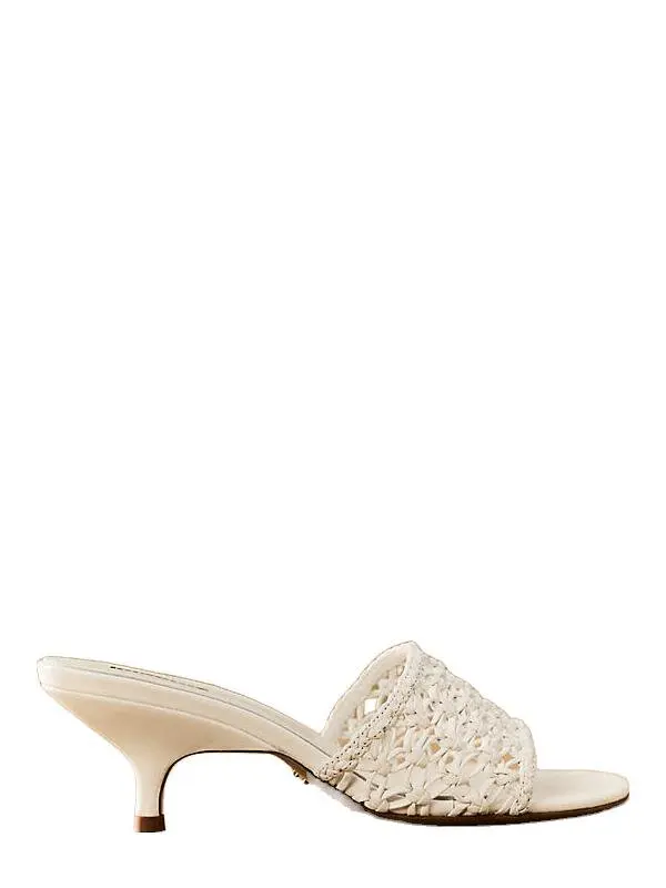 Lola Cruz Gara Heeled Mule Sandals - White