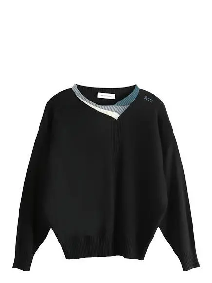 KIKO KOSTADINOV Vig Collar Jumper - Collar Black/cream/pine