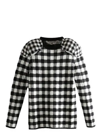 Amiri Plaid Pullover Sweater - Black/off White