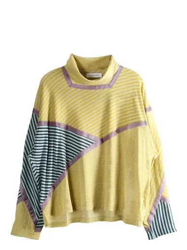 KIKO KOSTADINOV Raday Short Jersey Top - Lemon/light Grey