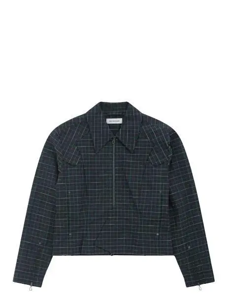 KIKO KOSTADINOV Kraner Cropped Jacket - Forest Check