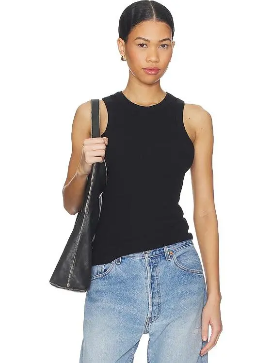 AGOLDE Leigh Ribbed Tank Top - Black