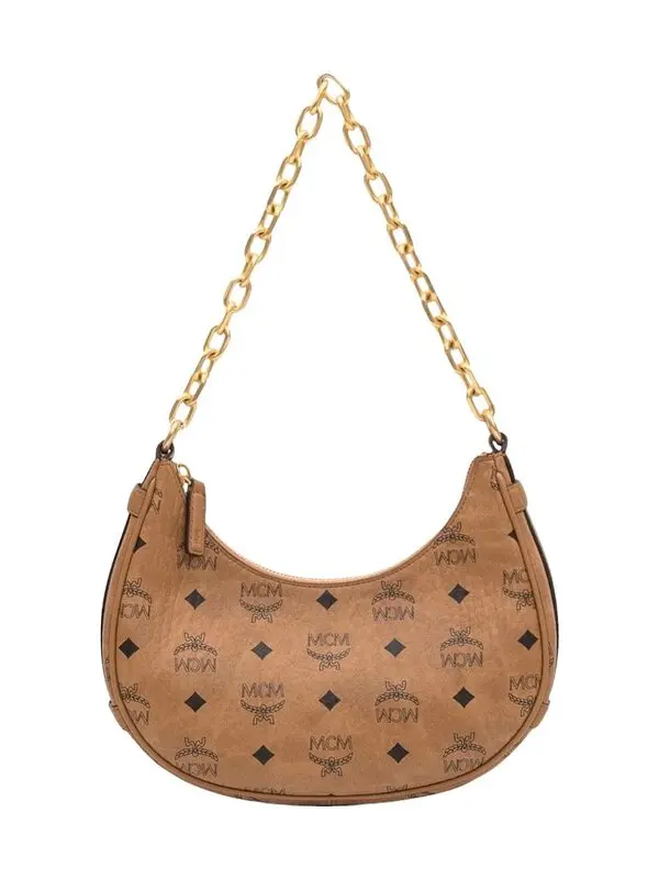 Mcm Aren Vi Small Hobo Bag - Cognac