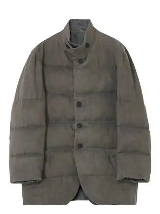 Yohji Yamamoto Padded Stand Jacket - Grey