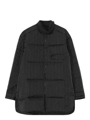 Yohji Yamamoto Padded Chin Strap Coat - Black