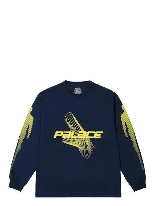PALACE Metamorphosis Long Sleeve Tee Shirt - Navy Blue