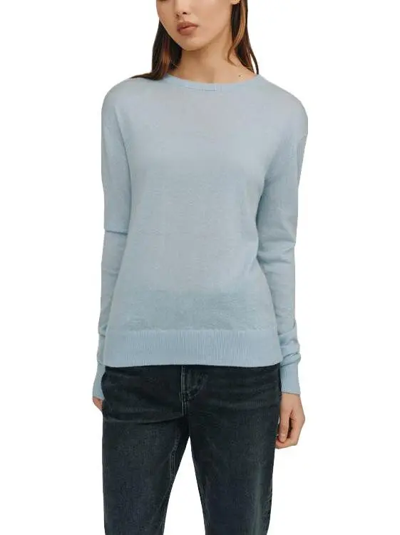 KATHRYN MCCARRON Marguerite Paper Thin Cashmere Sweater - Sky