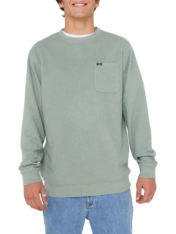 Rip Curl Grid Crewneck Pocket Sweatshirt - Cactus Green