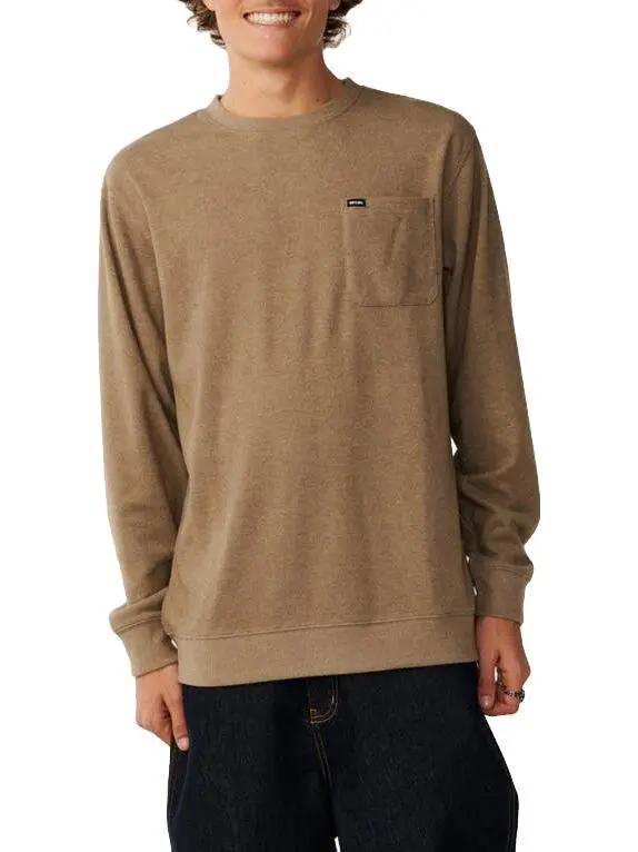 Rip Curl Grid Crewneck Pocket Sweatshirt - Walnut