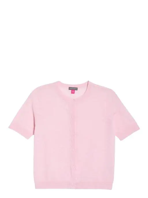 Vince Camuto Short Sleeve Cardigan - Baby Pink