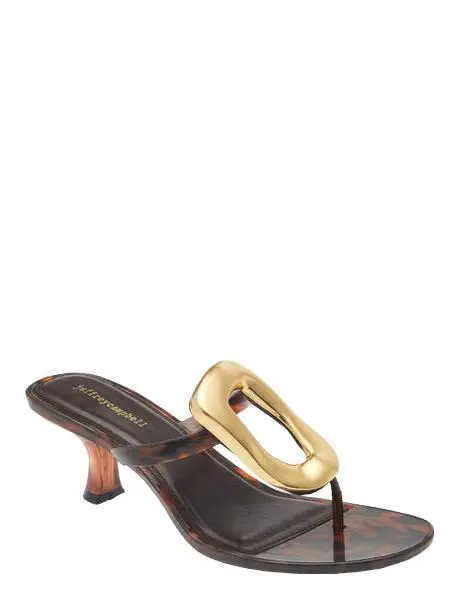 Jeffrey Campbell Linq Up Slide Sandals - Tortoise Gold