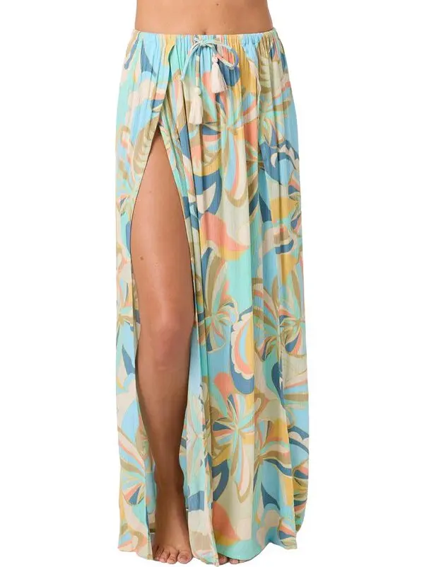 O'Neill Printed Cover-up Skirt - Light Blue Multi Colored