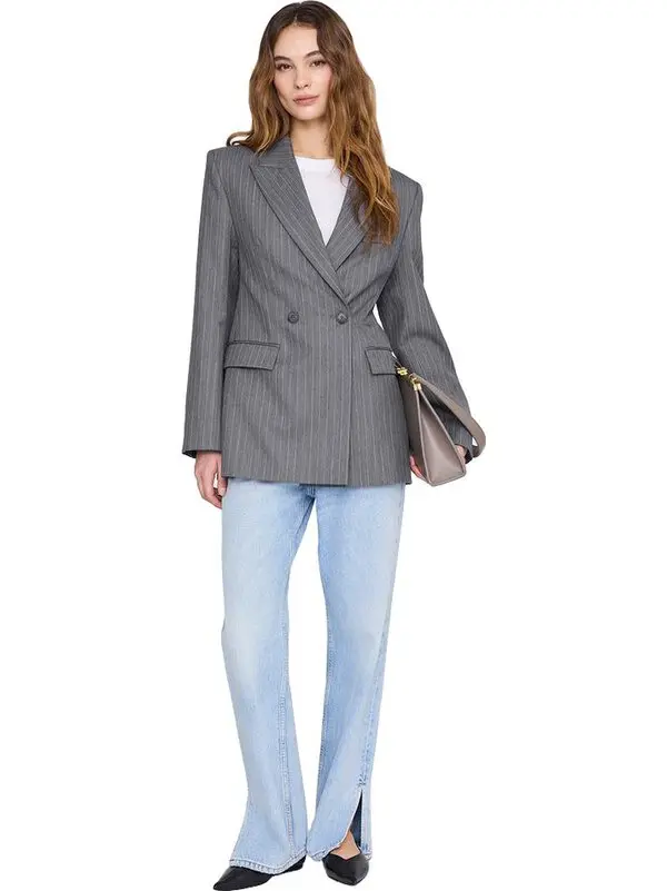 ANINE BING Tiphaine Blazer - Light Grey Pinstripe