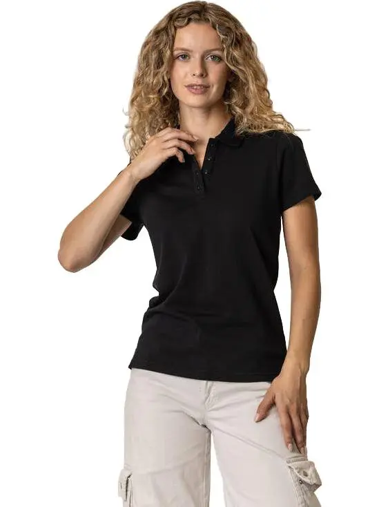 VOTTERA Organic Cotton Polo Shirt - Black