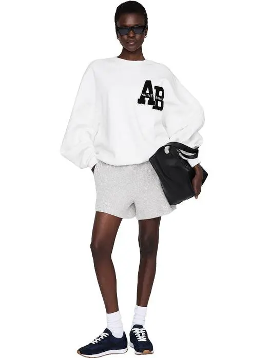 ANINE BING Kam Framed Monogram Shorts - Ivory And Black