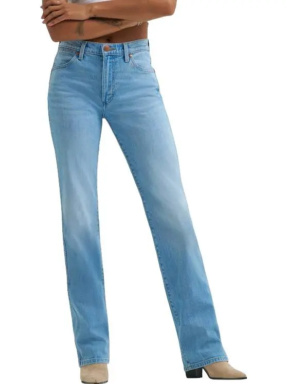 Wrangler Wrancher Mid-rise Bootcut Jeans - Florence Blue