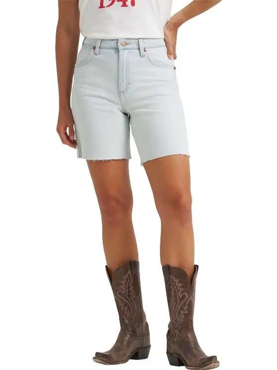 Wrangler Cowboy Cutoff Denim Longline Shorts - Sugar