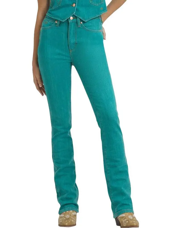 Wrangler High-waist Bootcut Jeans - Turquoise
