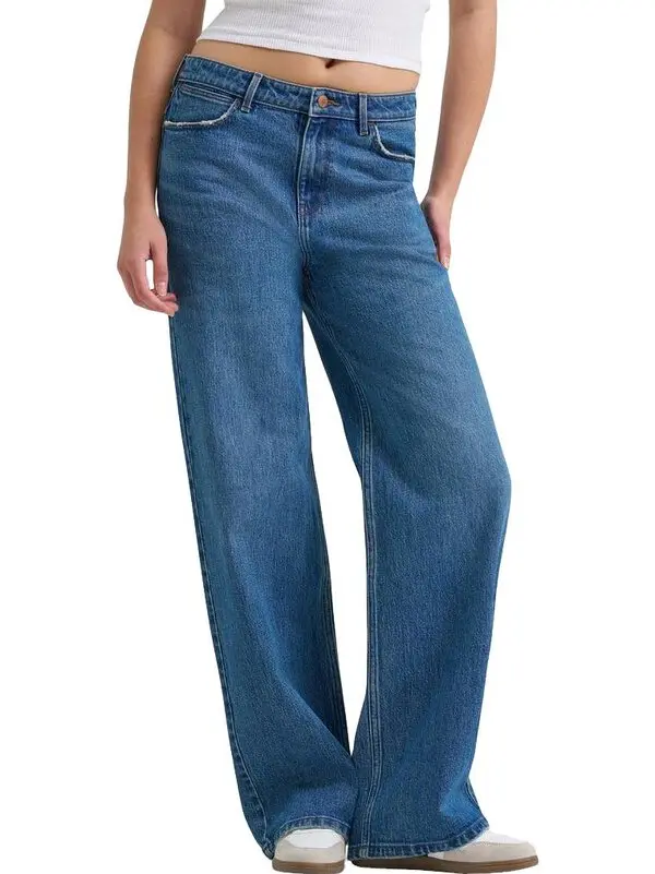 Wrangler High Waist Wide Leg Jeans - Sparrow