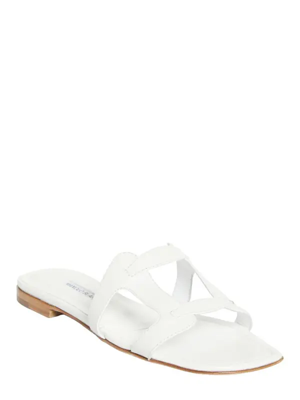 Manolo Blahnik Grellanu Slide Sandal - White