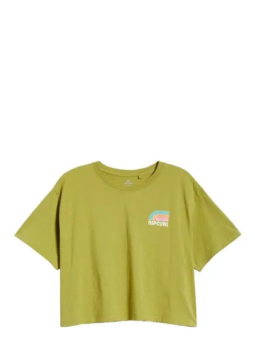 Rip Curl Graphic Cropped T-shirt - Green Olive