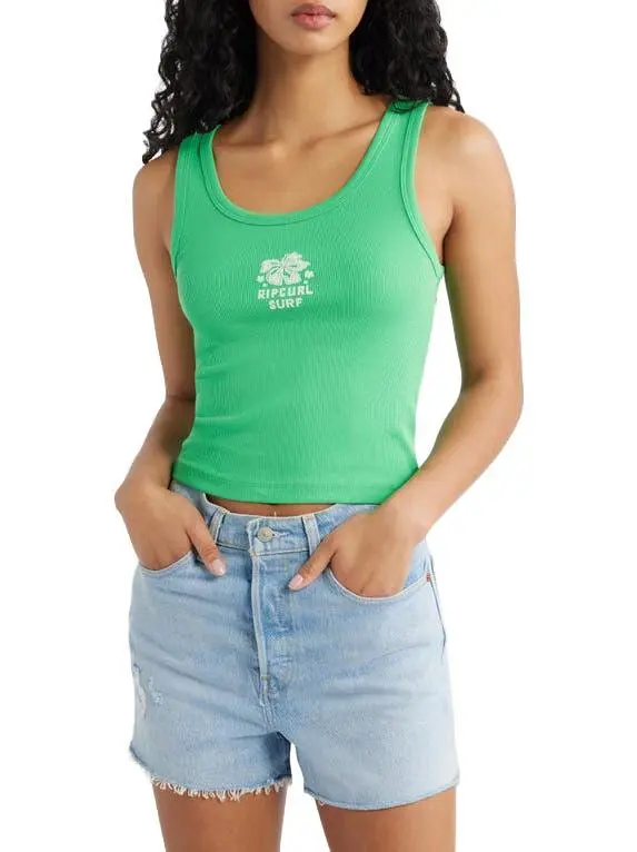 Rip Curl Rib Crop Tank - Green/surf