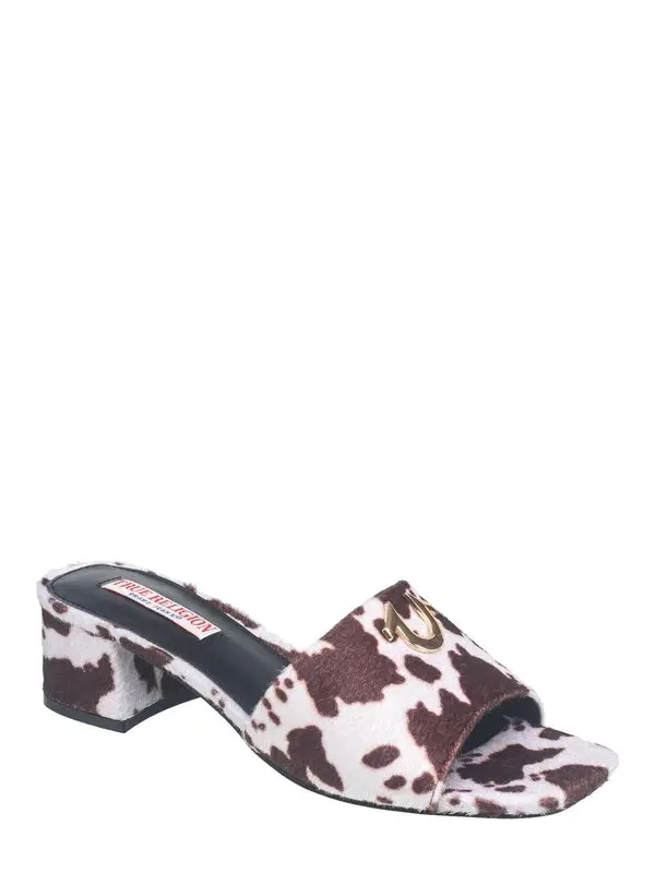 True Religion Single Strap Block Heel - Cow