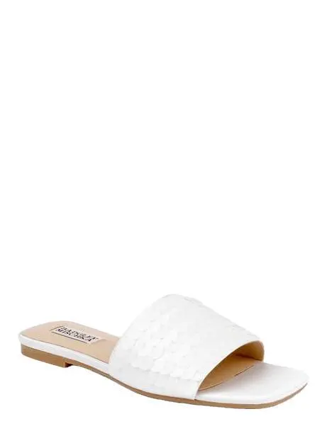 Badgley Mischka Wini Slide Sandal - White Satin