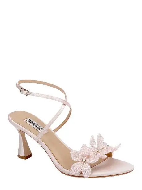Badgley Mischka Whitney Ankle Strap Pointed Toe Sandal - Champagne Satin