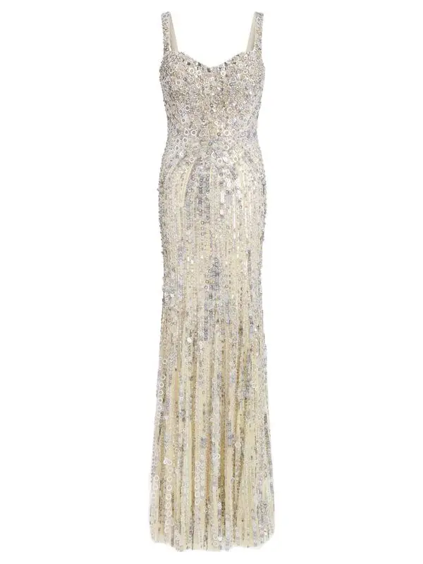 Jenny Packham Da Vinci Sequin-embellished Gown - Parchment