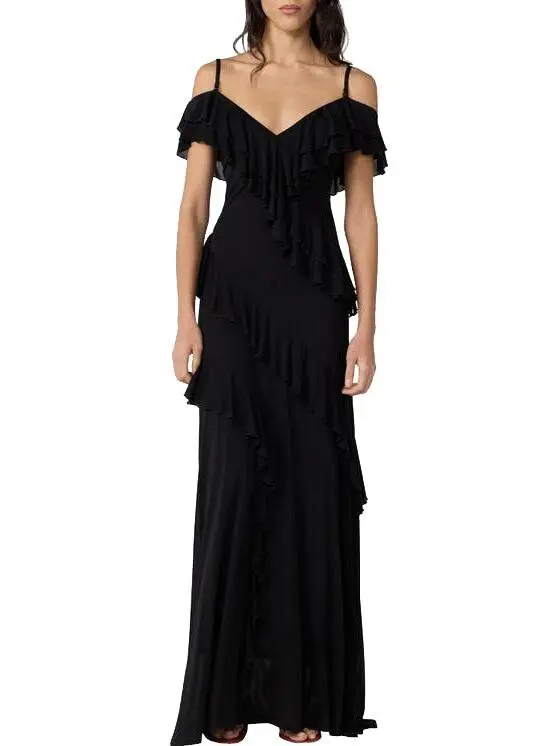 Diane Von Furstenberg Sofia Cold Shoulder Gown - Black