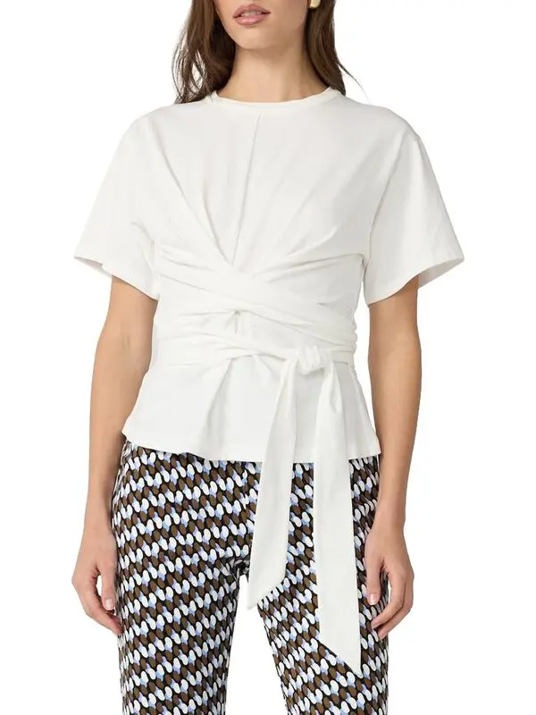 Diane Von Furstenberg Teressa Twist Tie T-shirt - White