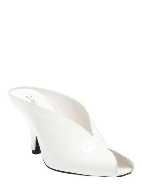 Jeffrey Campbell Parler Peep-toe Mule - White Patent