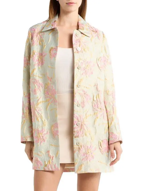 Staud Halton Floral Jacquard Jacket - Botanica A