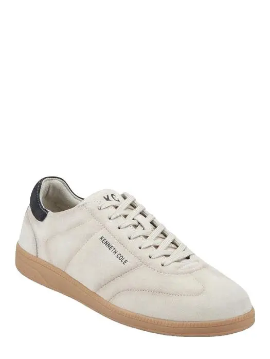 KENNETH COLE Mercer Leather Sneakers - Ice White/charcoal